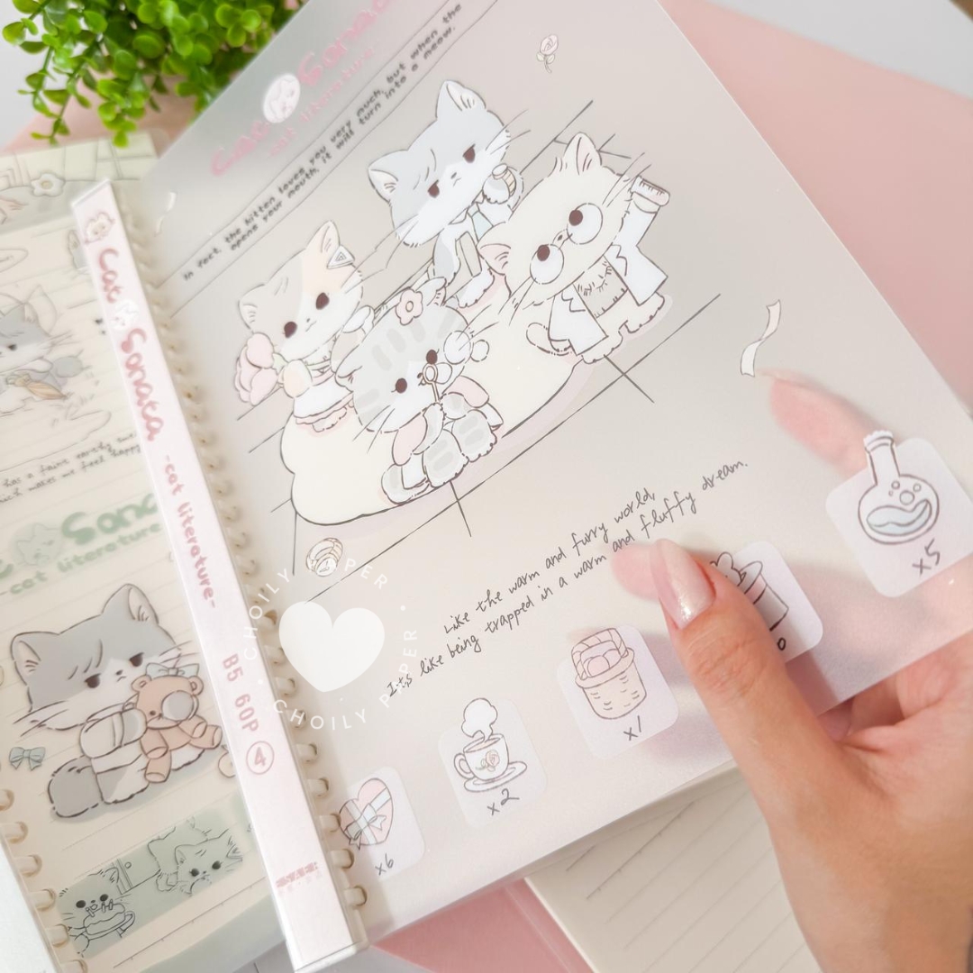 Fichário Colegial B5 - Cats - Choily Paper - Papelaria Criativa