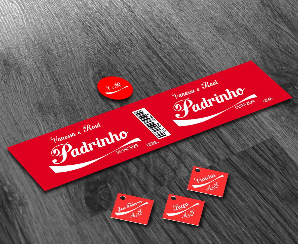 Kit Adesivo Caçulinha Refrigerante Personalizado Rótulo Vários Tamanhos ...