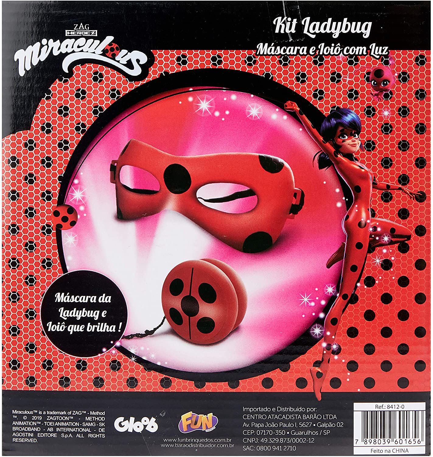 LADYBUG KIT COM MASCARA E IOIO COM LUZ 8412-0 - Star Brink Brinquedos