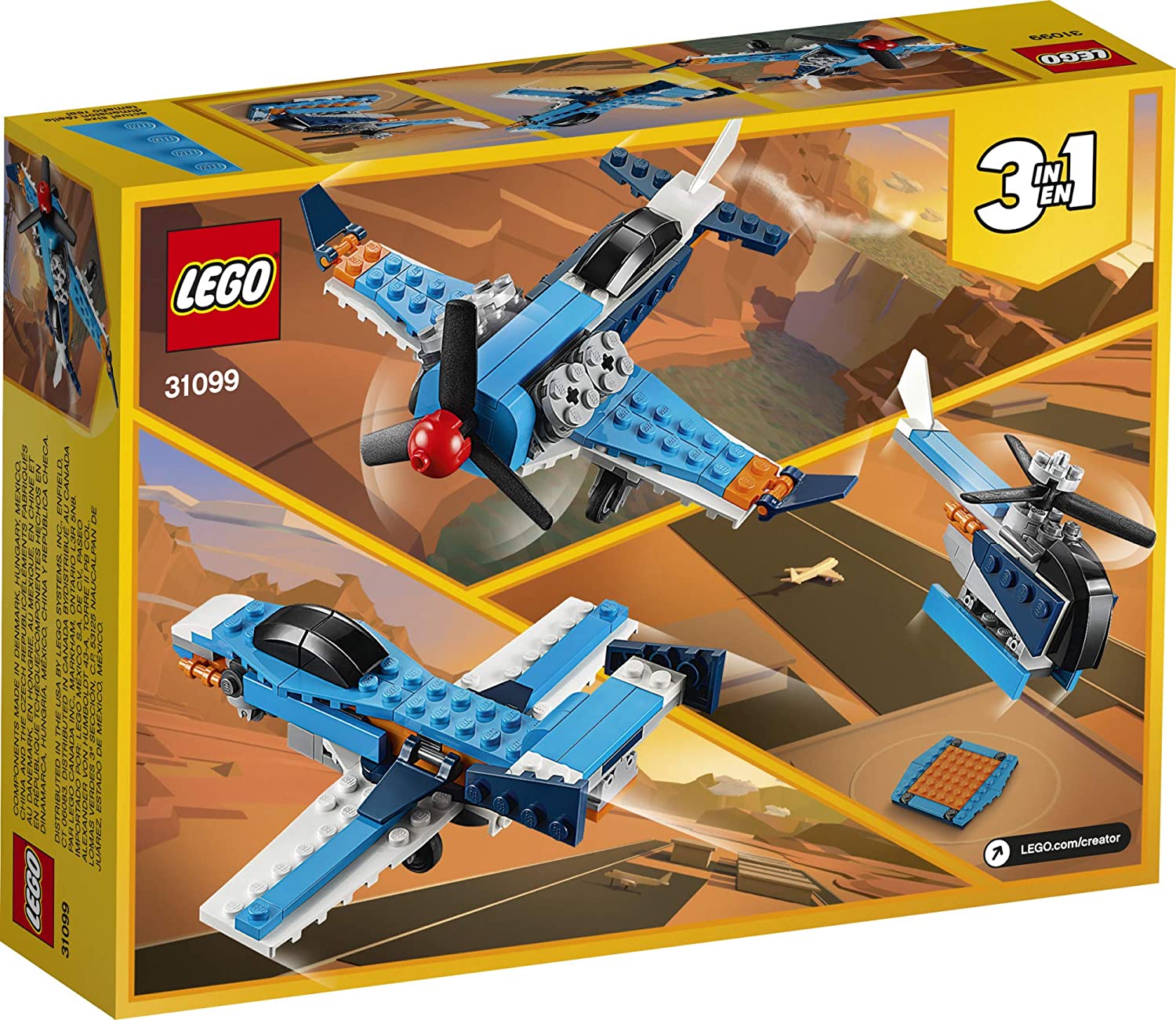 LEGO CREATOR 3 EM 1 AVIAO DE HELICE 31099 - Star Brink Brinquedos