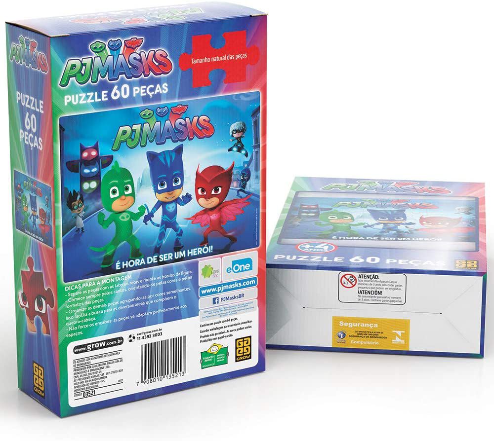 QUEBRA CABEÇA 60 PJ MASKS 03521 - Star Brink Brinquedos