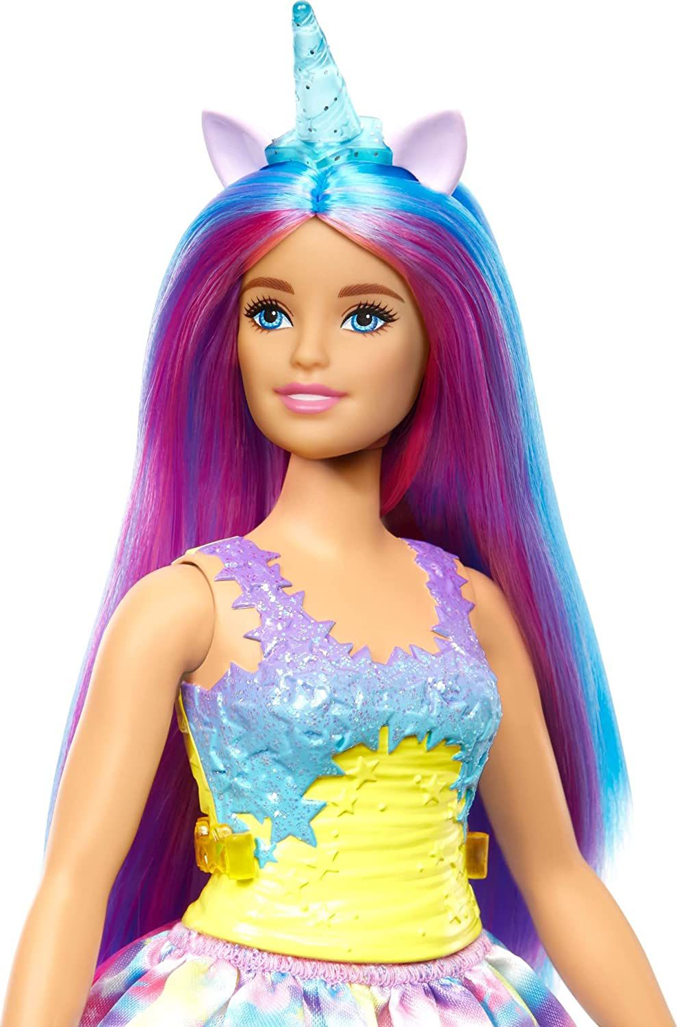 Boneca Barbie Unicórnio Chifre Azul Mattel HGR20 - Star Brink Brinquedos