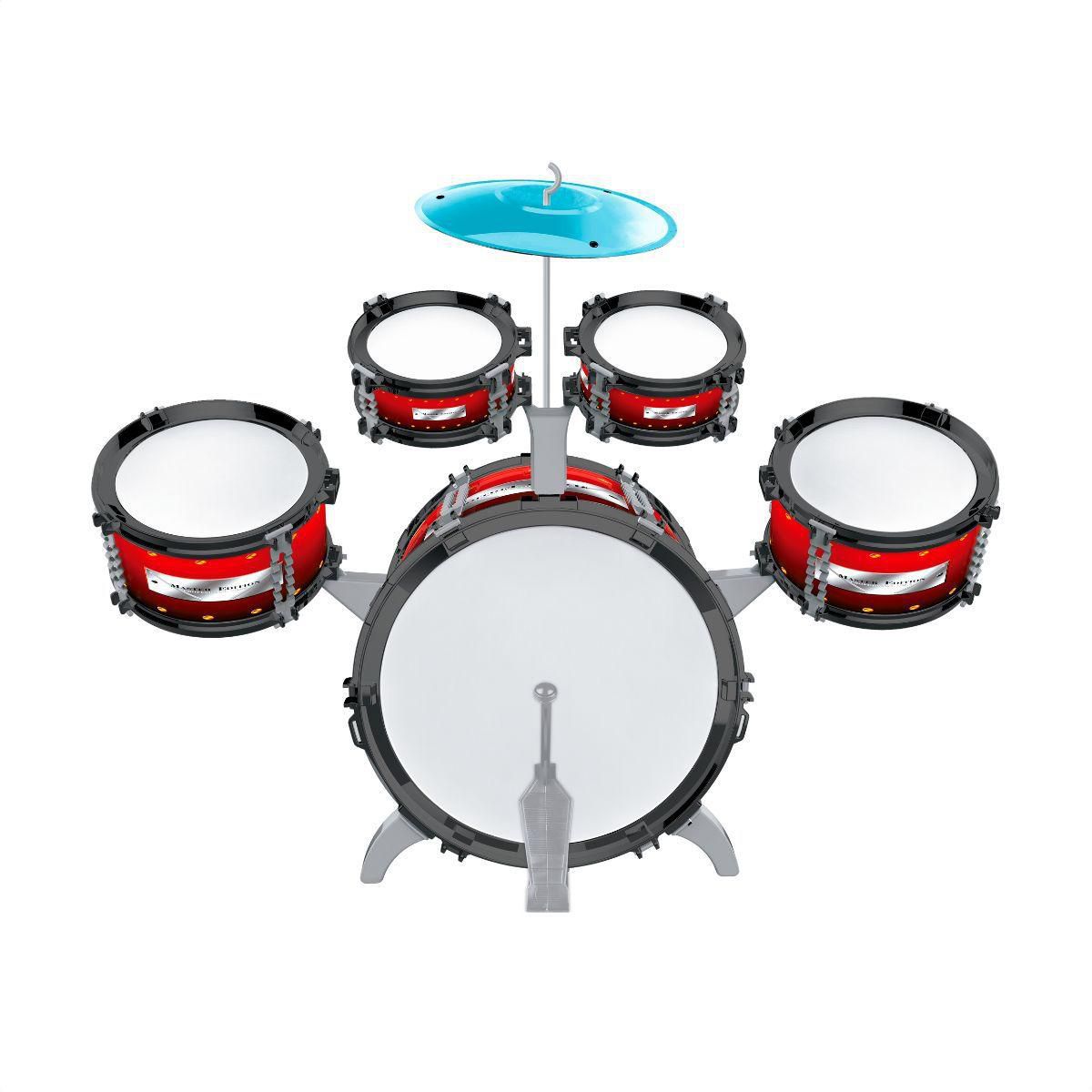 Bateria Infantil c/ Banco Baqueta Pedal e Tambores BBR R3136 - Star ...