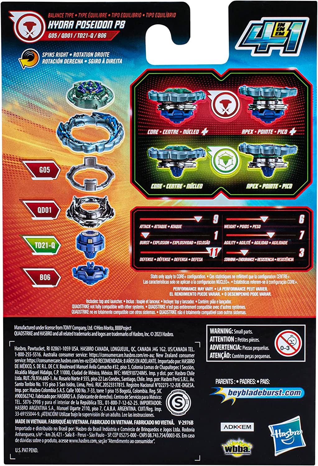 Beyblade Burst QuadStrike Hydra Poseidon P8 F6805 Hasbro - Star Brink ...