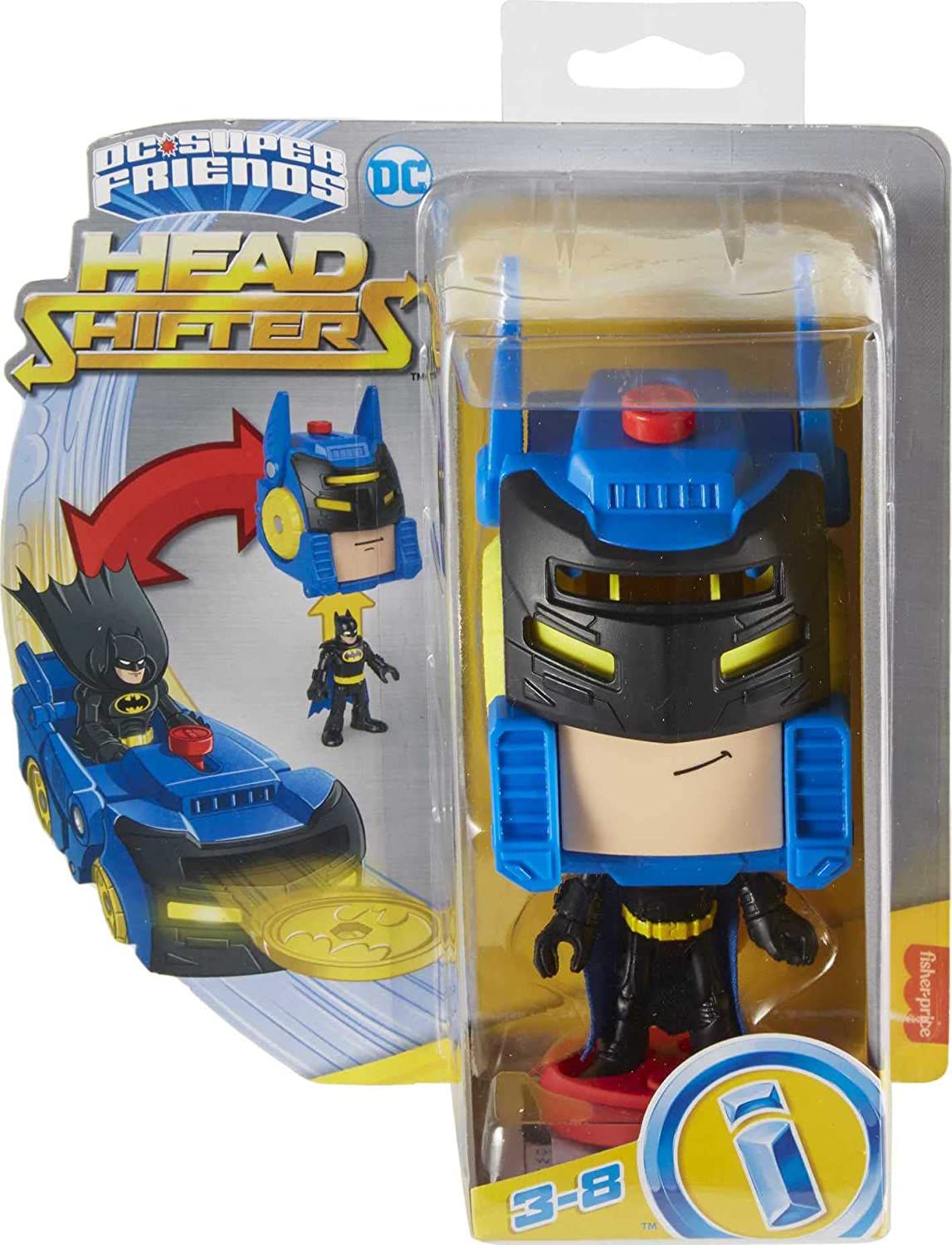 Boneco Imaginext Dc Head Shiftrs Batmóvel Mattel Hgx78 Star Brink