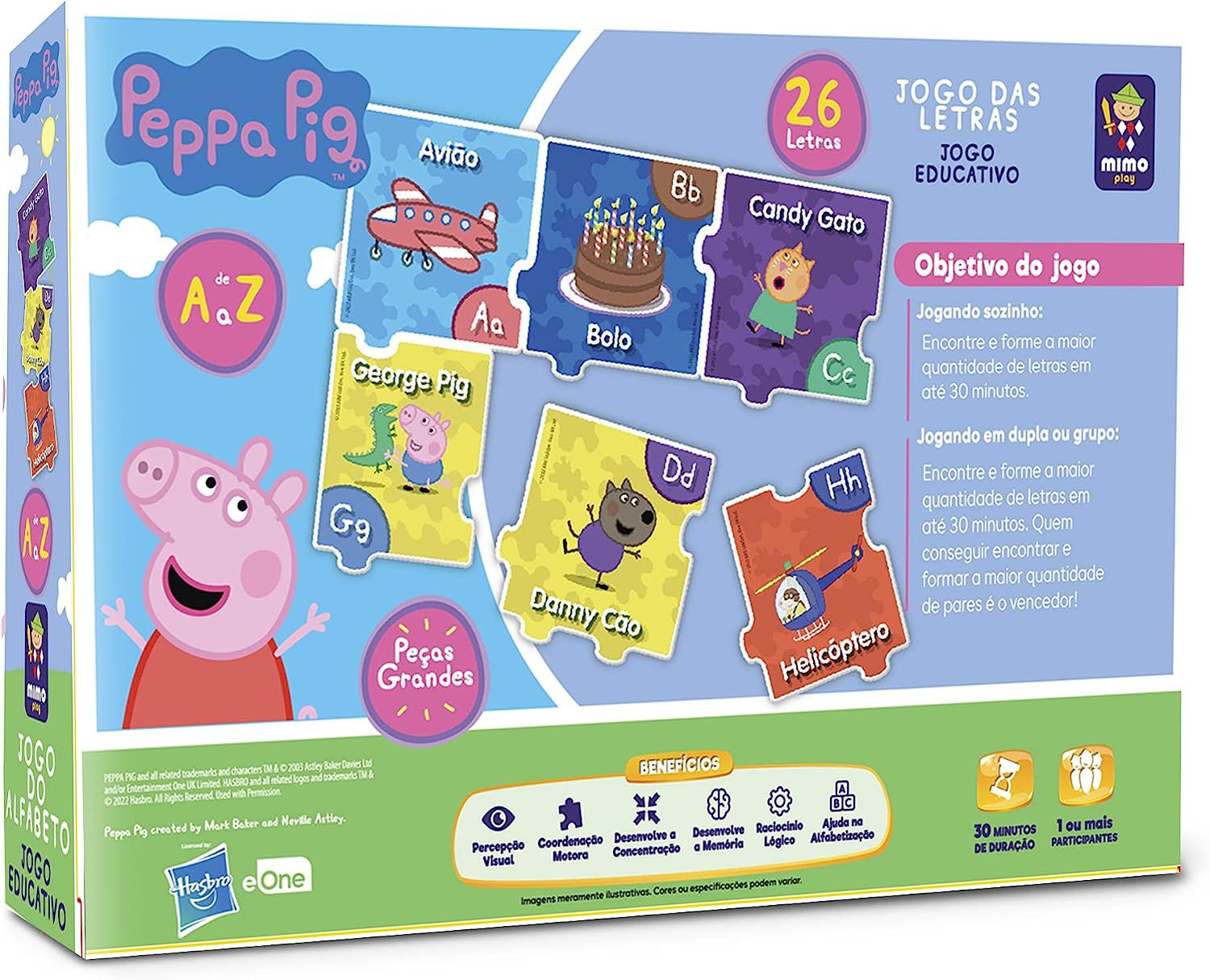 Jogo Educativo Peppa Pig Jogo do Alfabeto Mimo 2100 - Star Brink Brinquedos