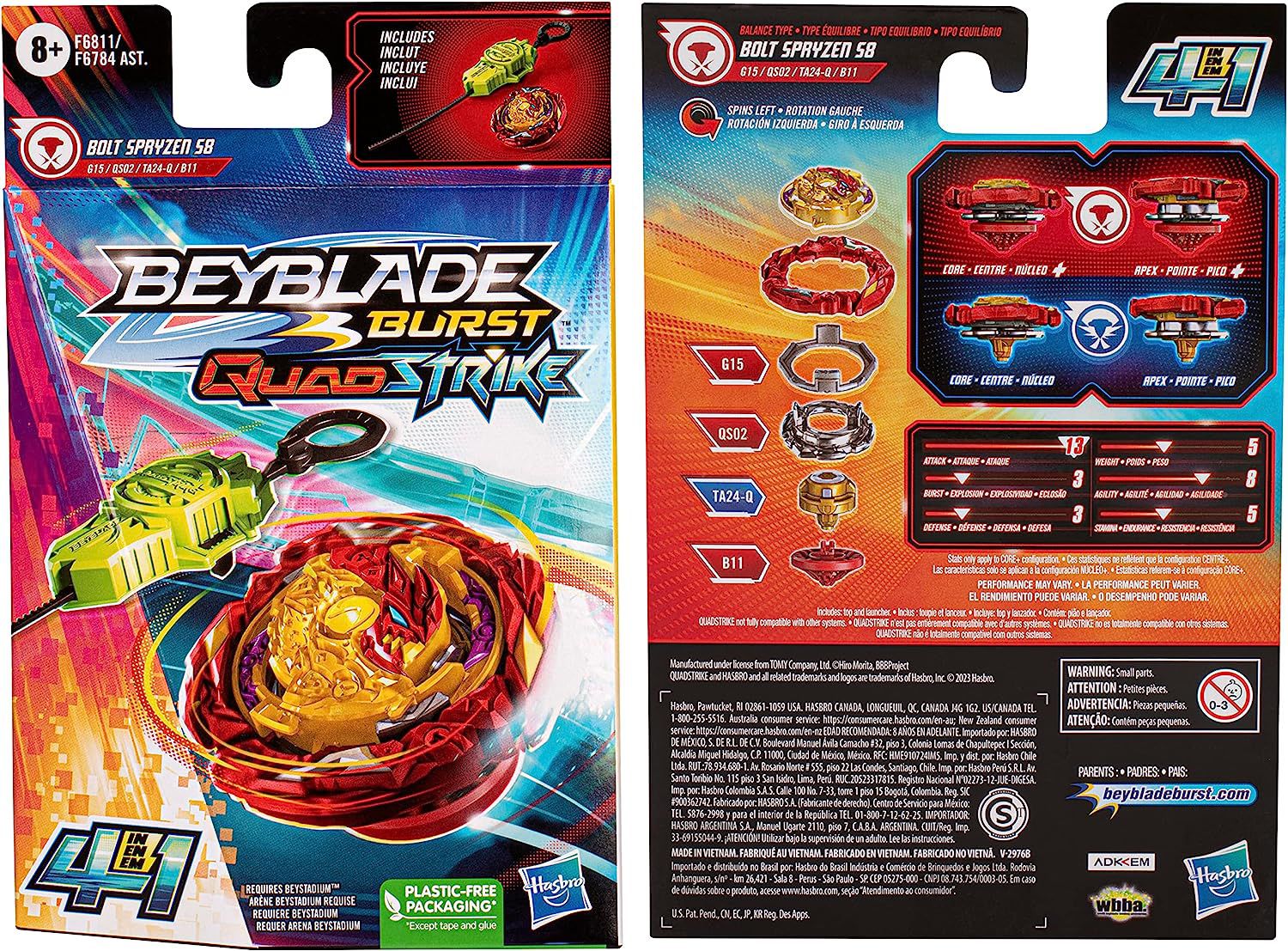Beyblade Lançador Burst QuadStrike Bolt Spryzen Hasbro F6811 - Star ...