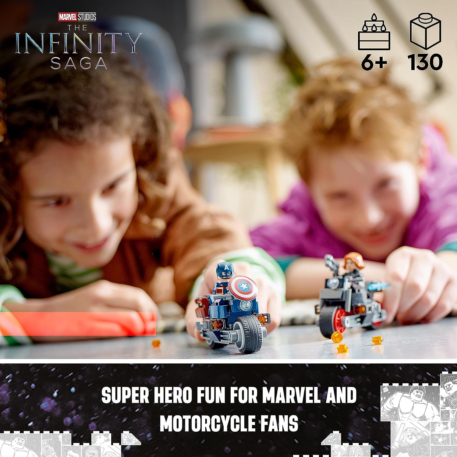 Lego Marvel Motos da Viúva Negra e do Capitão América 76260 - Star ...