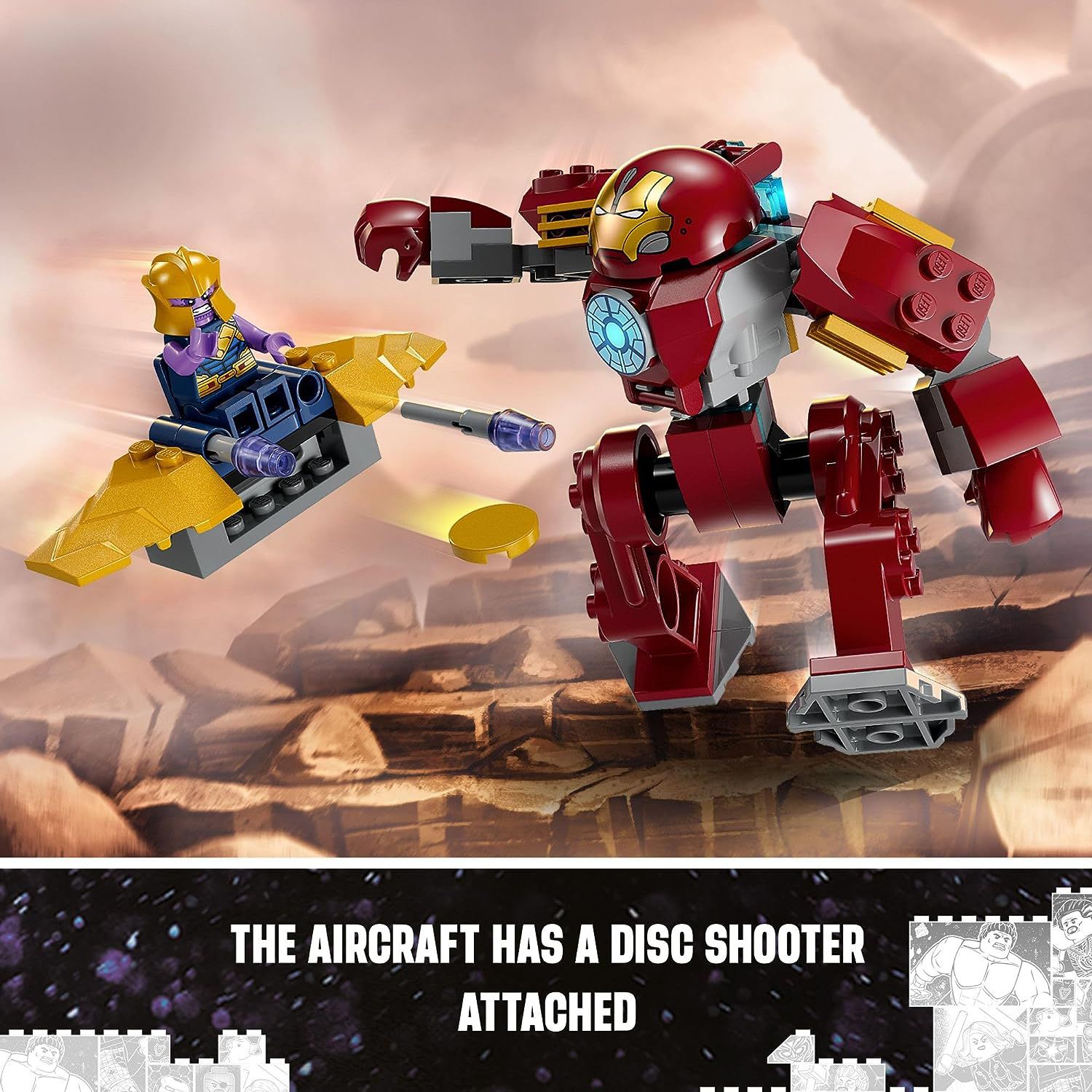 Lego Marvel Caça-Hulk do Homem de Ferro vs. Thanos 76263 - Star Brink ...