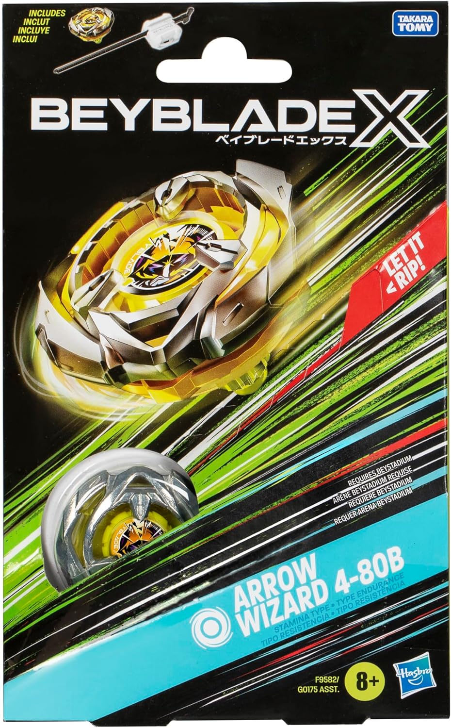 Beyblade X Arrow Wizard 4-80B pião e lançador Hasbro F9582 - Star Brink ...