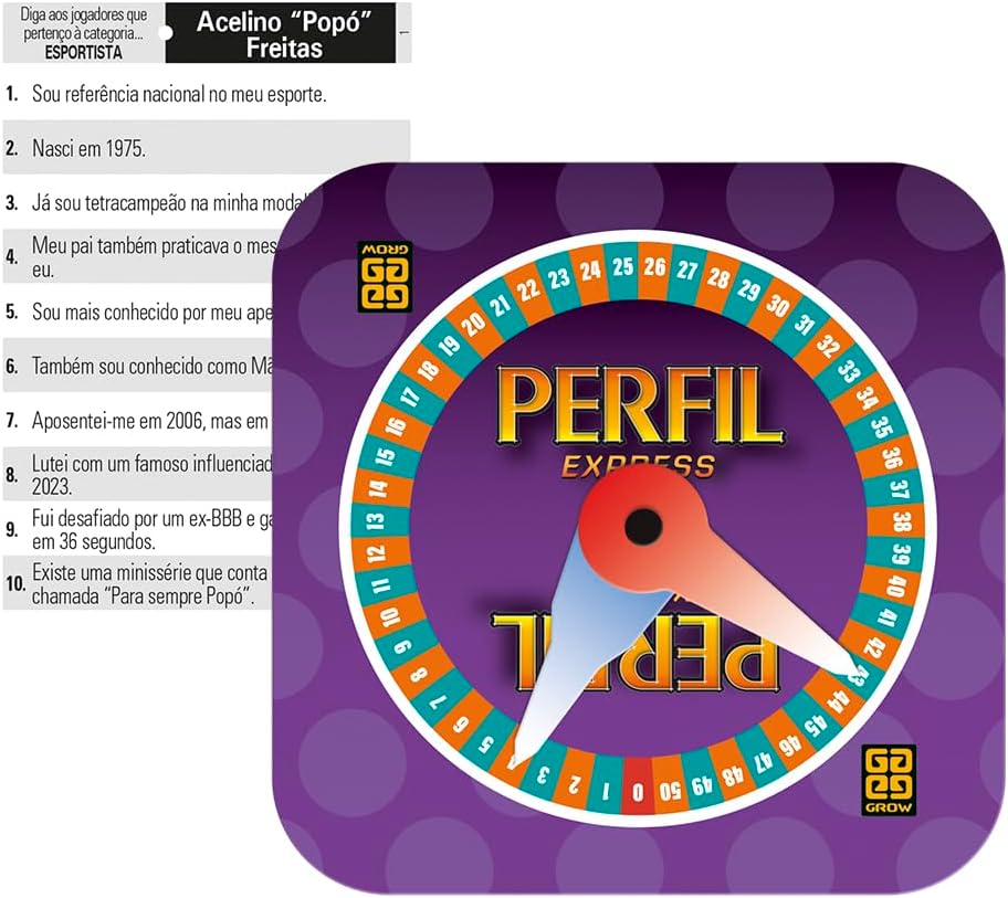 Jogo Perfil Express Personalidades Grow 04742 - Star Brink Brinquedos