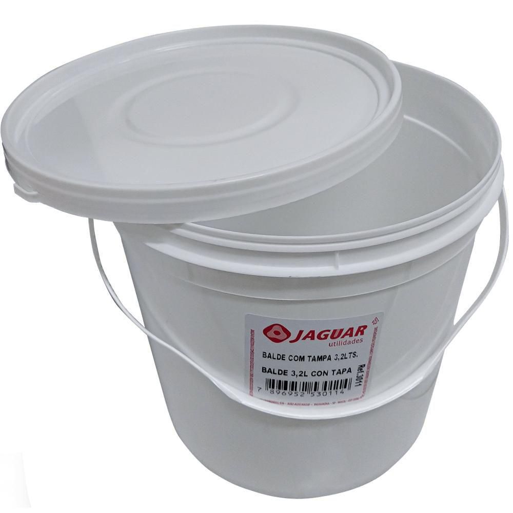 Balde Plástico Alimentício 3,2 Litros Com Tampa e Alça - Tudofer ...