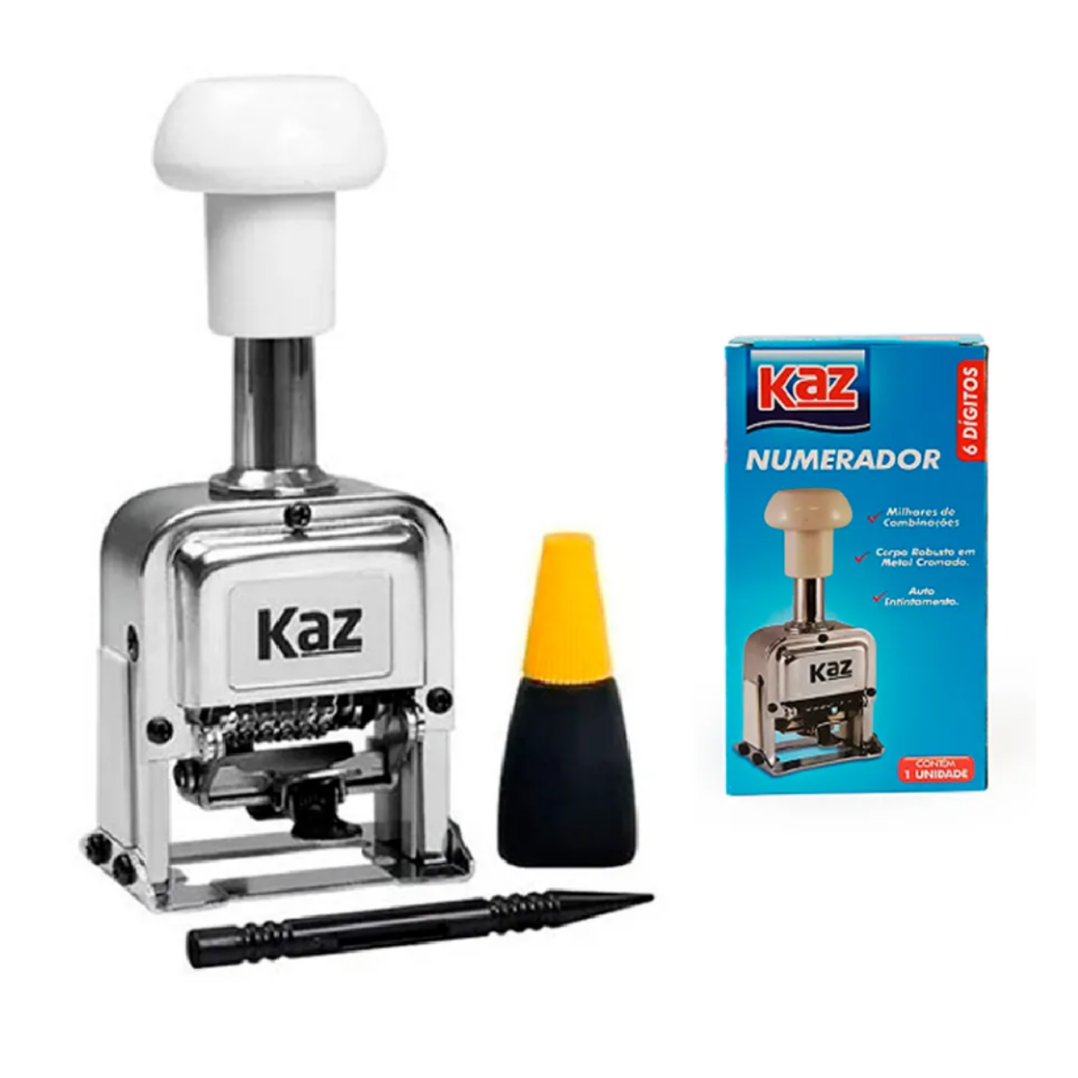 Numerador Carimbo Automático 6 Dígitos 0 A 12 Repetições Cor da tinta ...