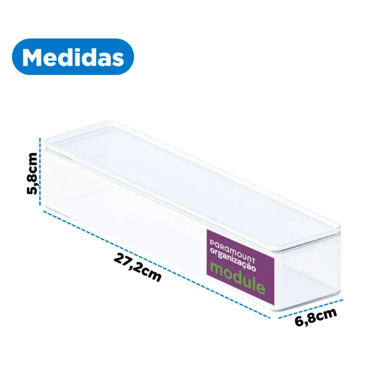 Organizador Modular Multiuso Acrílico Module D1 27X6,8X5 cm - Tudofer ...