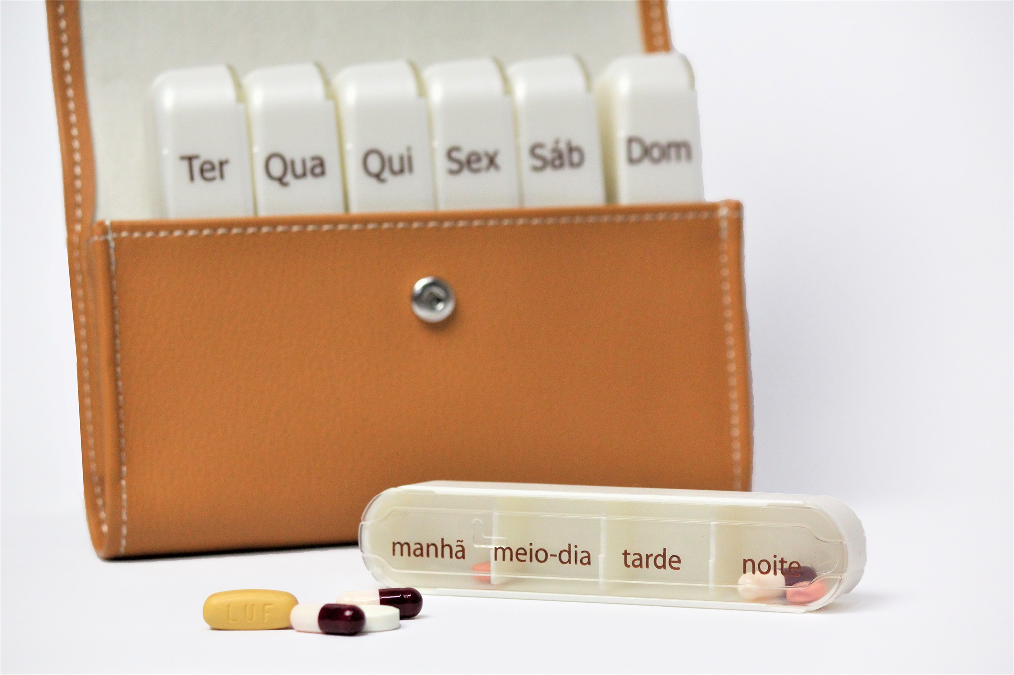 Organizador de comprimidos Pilbox® Maxi - Castanho - Farmácia de ...
