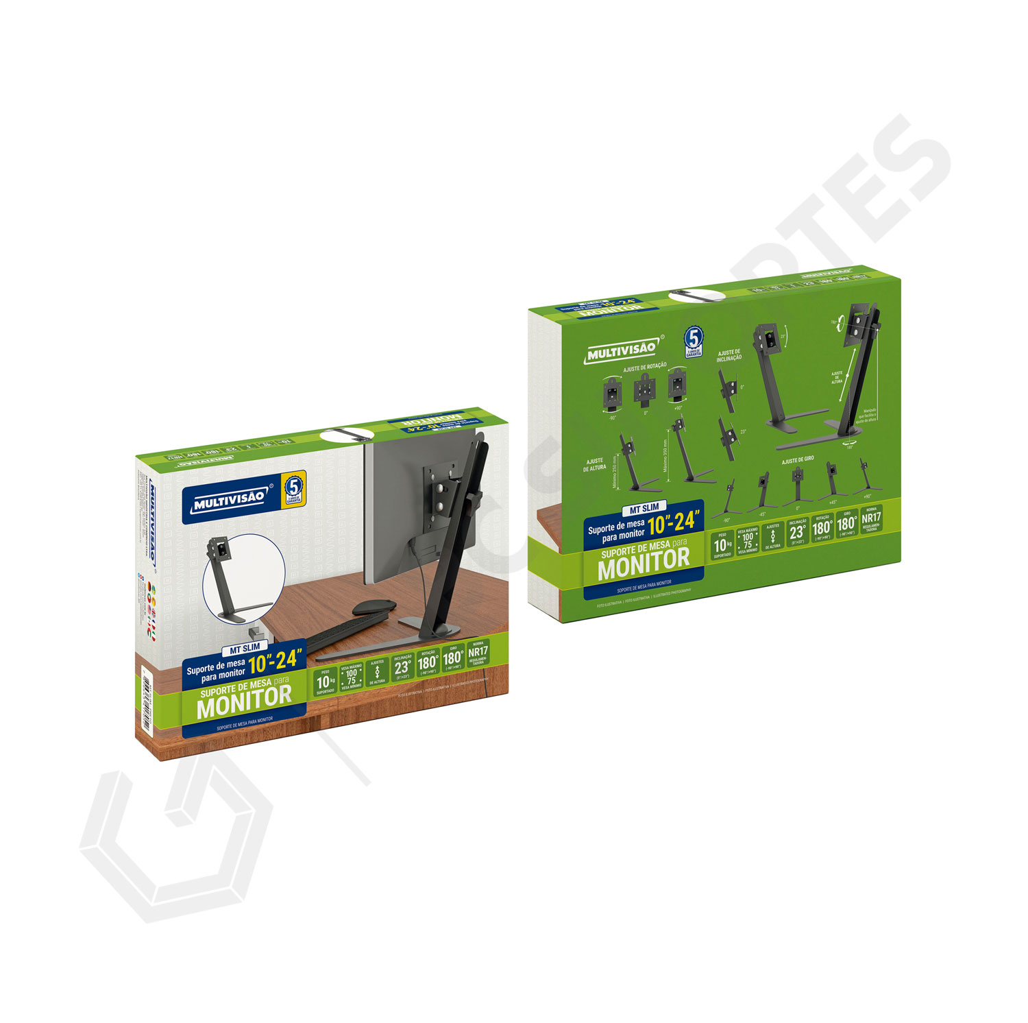 Suporte Mesa Com Vesa e Ajuste Altura Para Monitor Multivisão - ABC ...