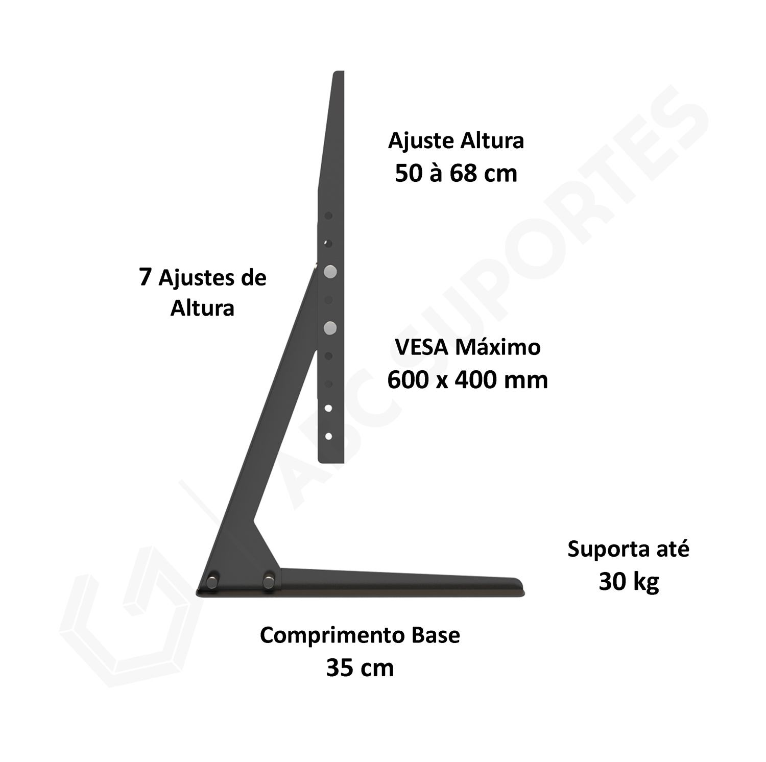 Suporte Base de Mesa com Ajuste Altura Para TV Multivisão - ABC ...