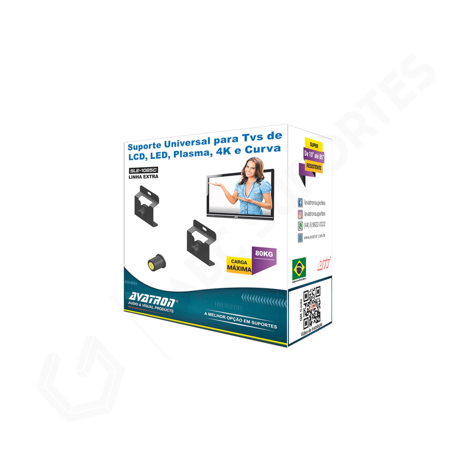 Suporte Para Tv Fixo Universal Reforçado 10 À 85 Polegadas Avatron ...