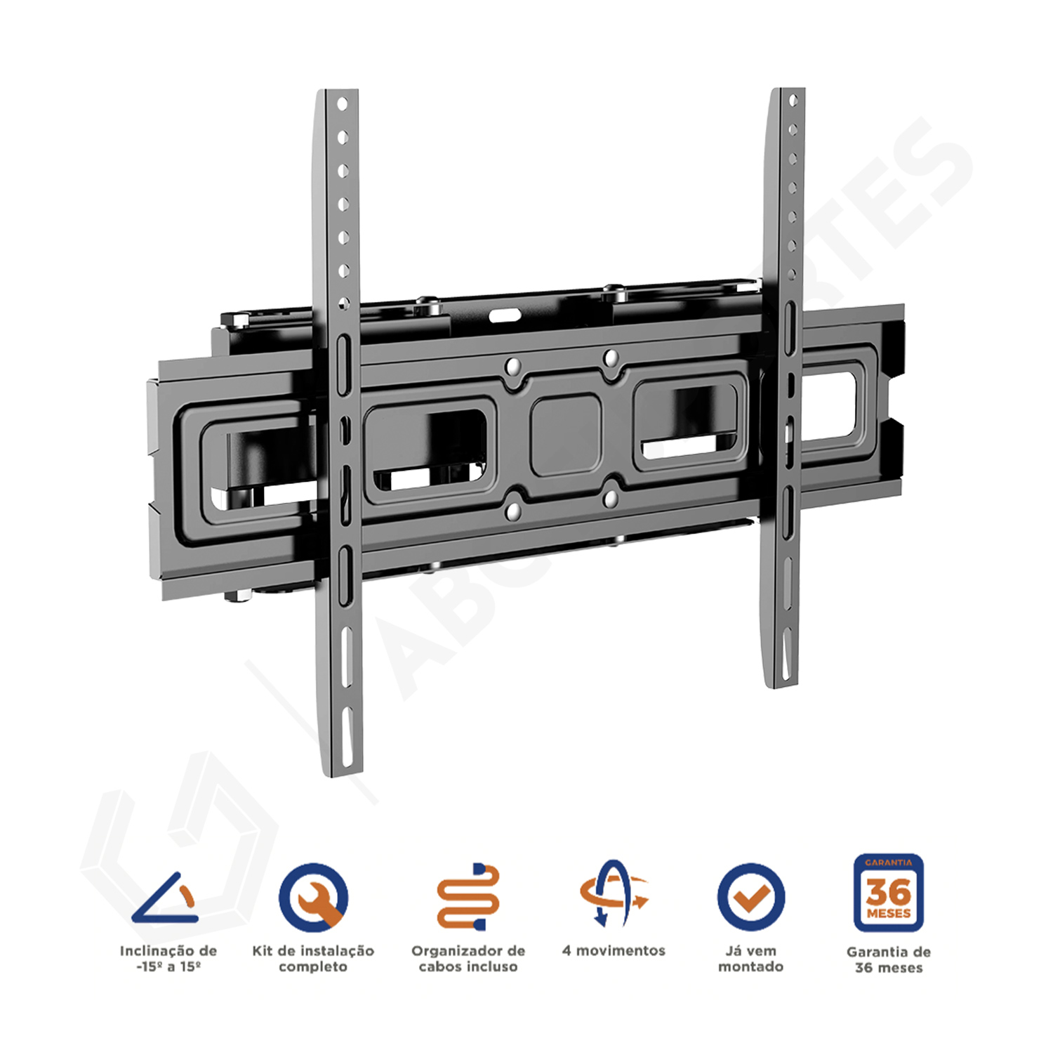 Suporte TV Tri Articulado 37 à 80 Polegadas - AQUÁRIO SAV-4600 - ABC ...
