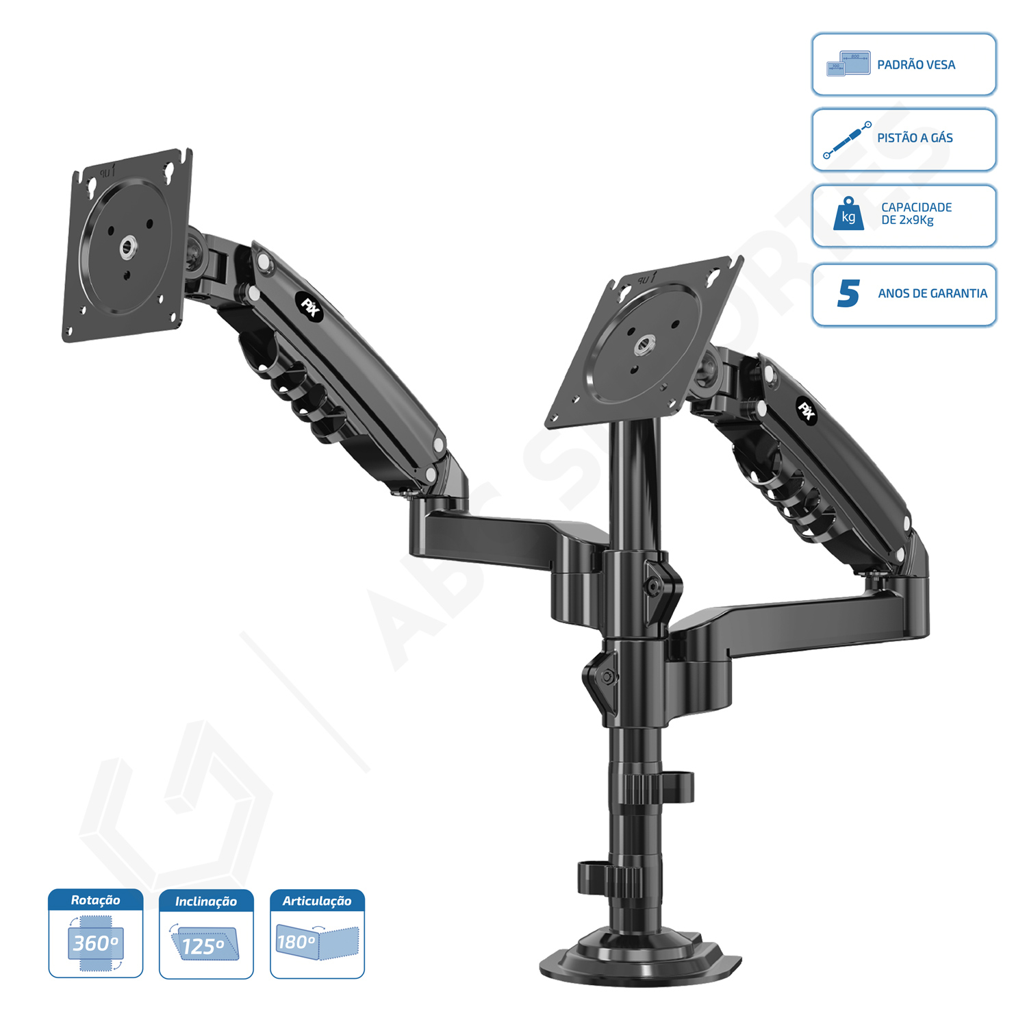 Suporte de Mesa com Pistão a Gás 17 à 35 Polegadas PIX PX-H160 - ABC ...