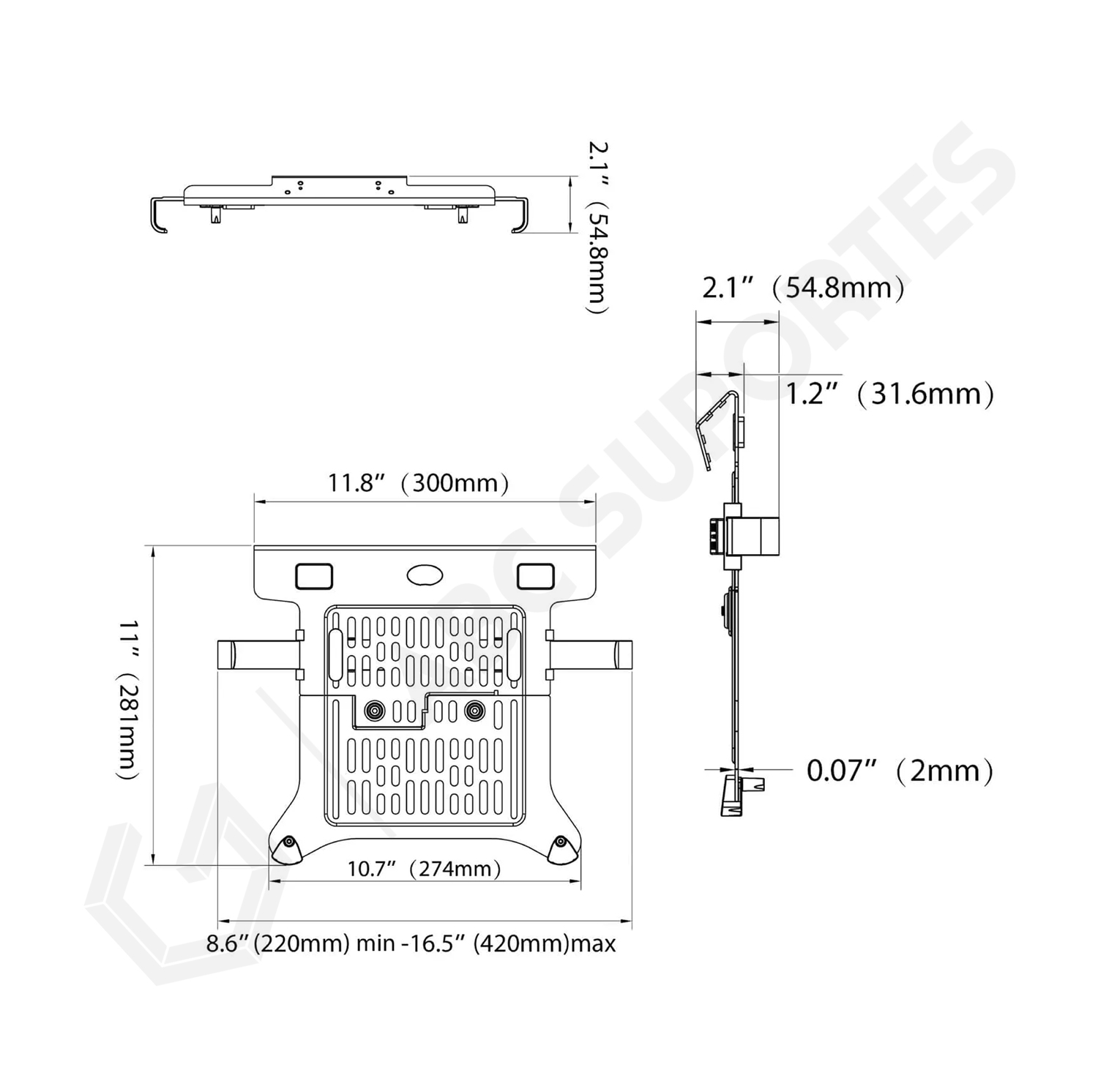 Suporte Notebook Duplo Articulado com Bandeja North Bayou F160 FP-2 NB ...