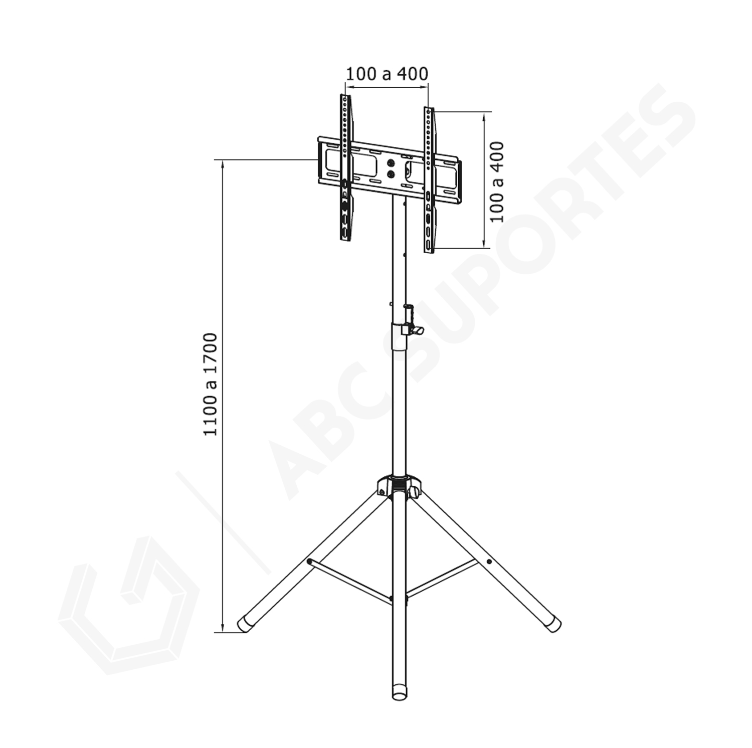 Suporte TV Tripé Telescópio 360° 32 à 55 Polegadas - ELG A06V4_TP - ABC ...