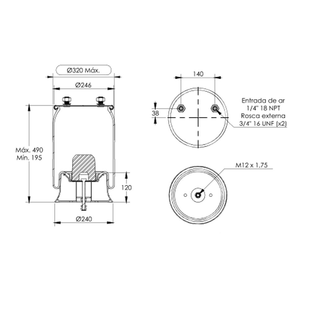 Mola Pneumática Eixo Carreta Saf Holland - Uouu