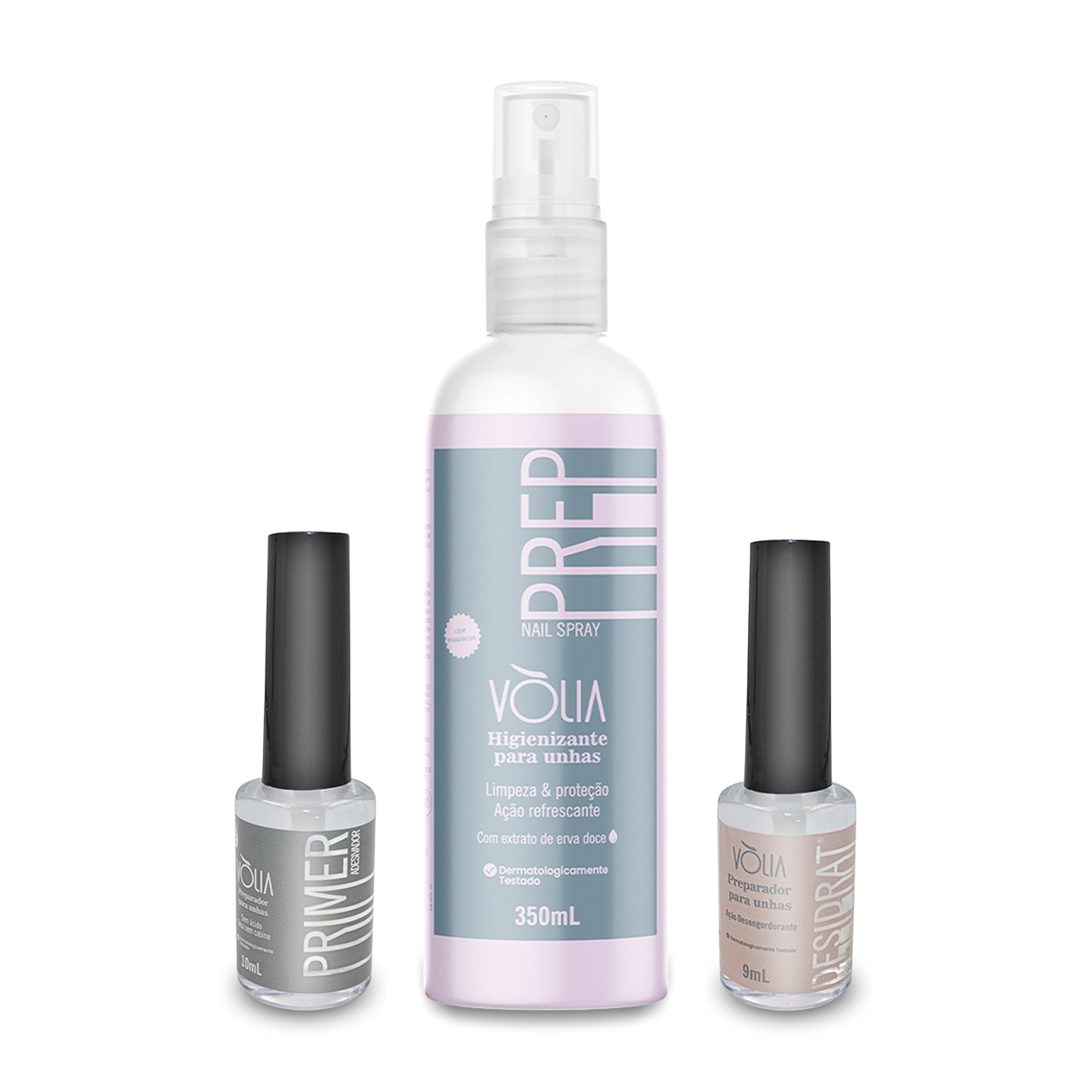 Kit Prep Nail Spray + Desidratador + Primer sem Ácido Vòlia - Arte ...
