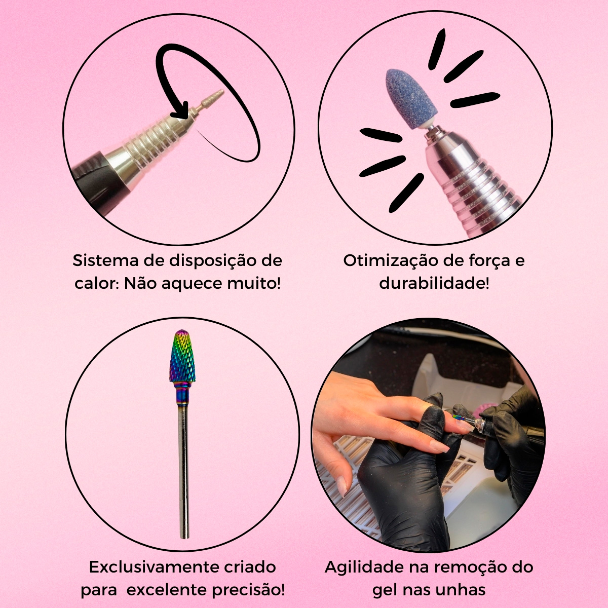 Broca Tungstênio F Bullet ST Corte Fino Manicure Unhas Gel - Arte ...