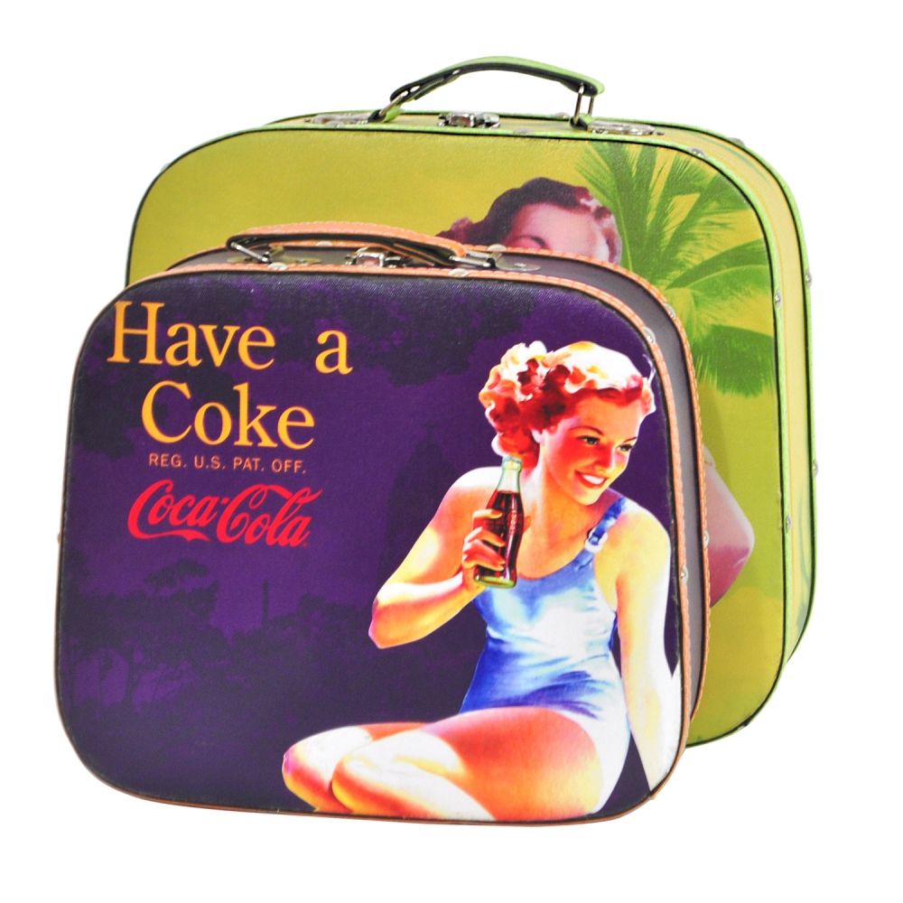 SET 2 PCS MALETAS MDF/LONA COCA-COLA PIN UPS COLORIDO G:33 X - e ...