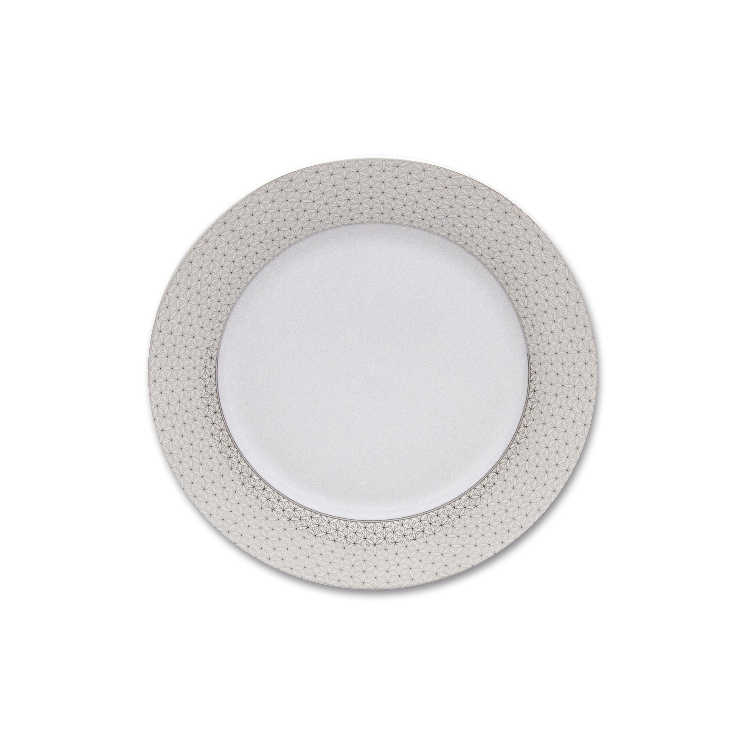 CJ 6 PRATOS DE PORCELNA P/JANTAR FLORIDO SUPER WHITE 27 cm - e-utilities