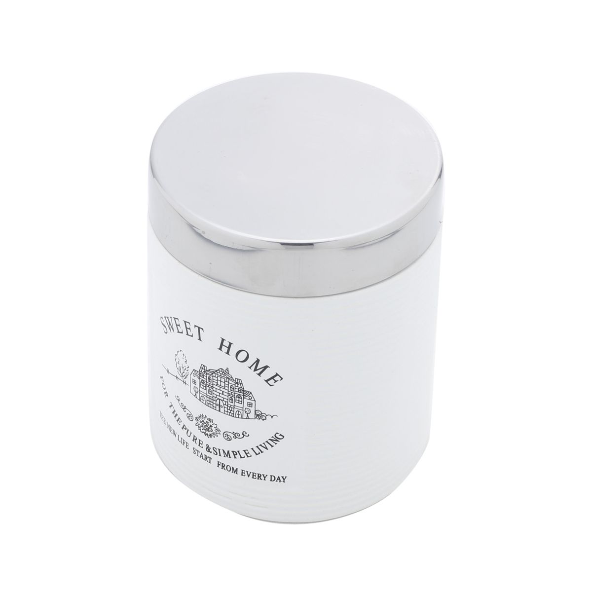POTE DE PORCELANA COM TAMPA DE ALUMINIO ESCOVADO 720ML - e-utilities