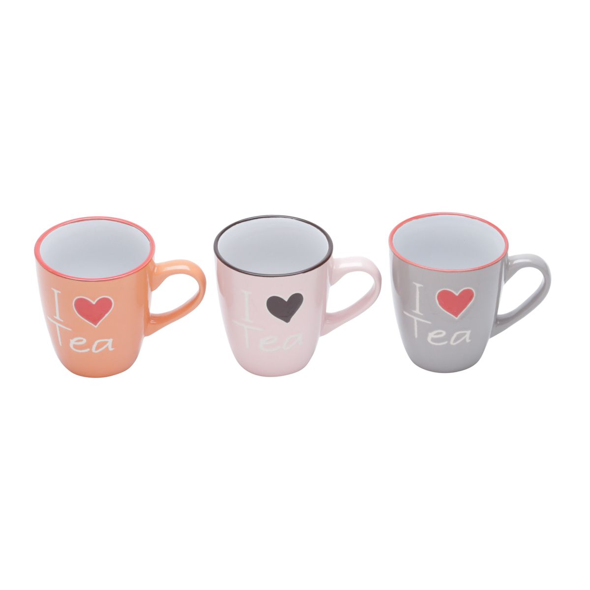 CANECA DE PORCELANA COLORIDA I LOVE TEA 200ML - e-utilities.com