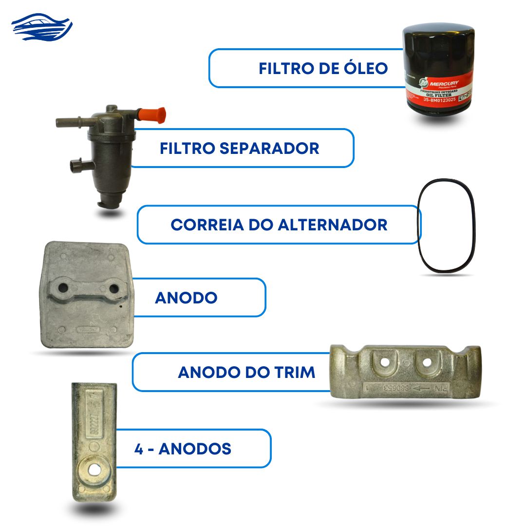 Kit Manutenção Motor Original Mercury 300 Horas V8 (4.6L) (VERADO ...