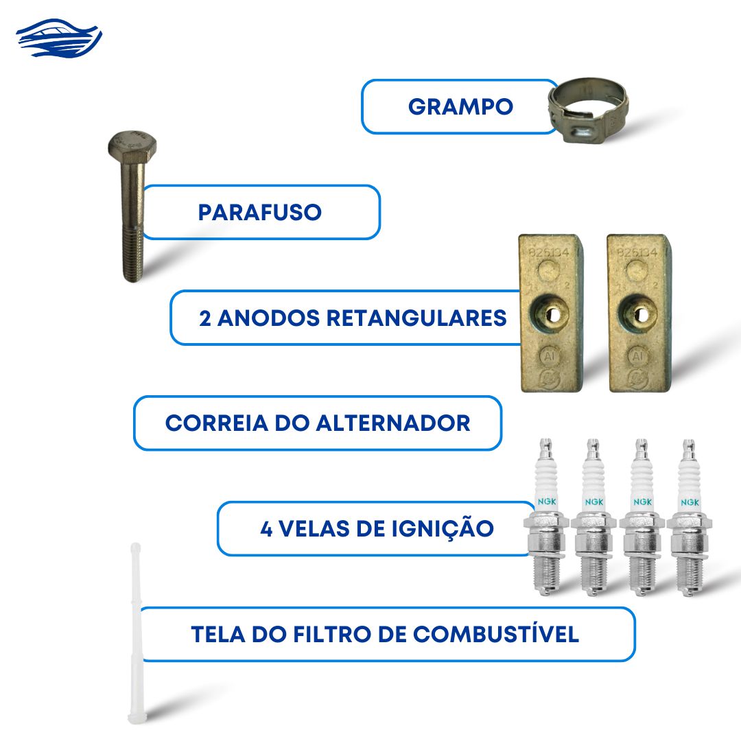 Kit Manutenção Motor Original Mercury 300 Horas 75-115 HP 4T 2.1L (N/S ...