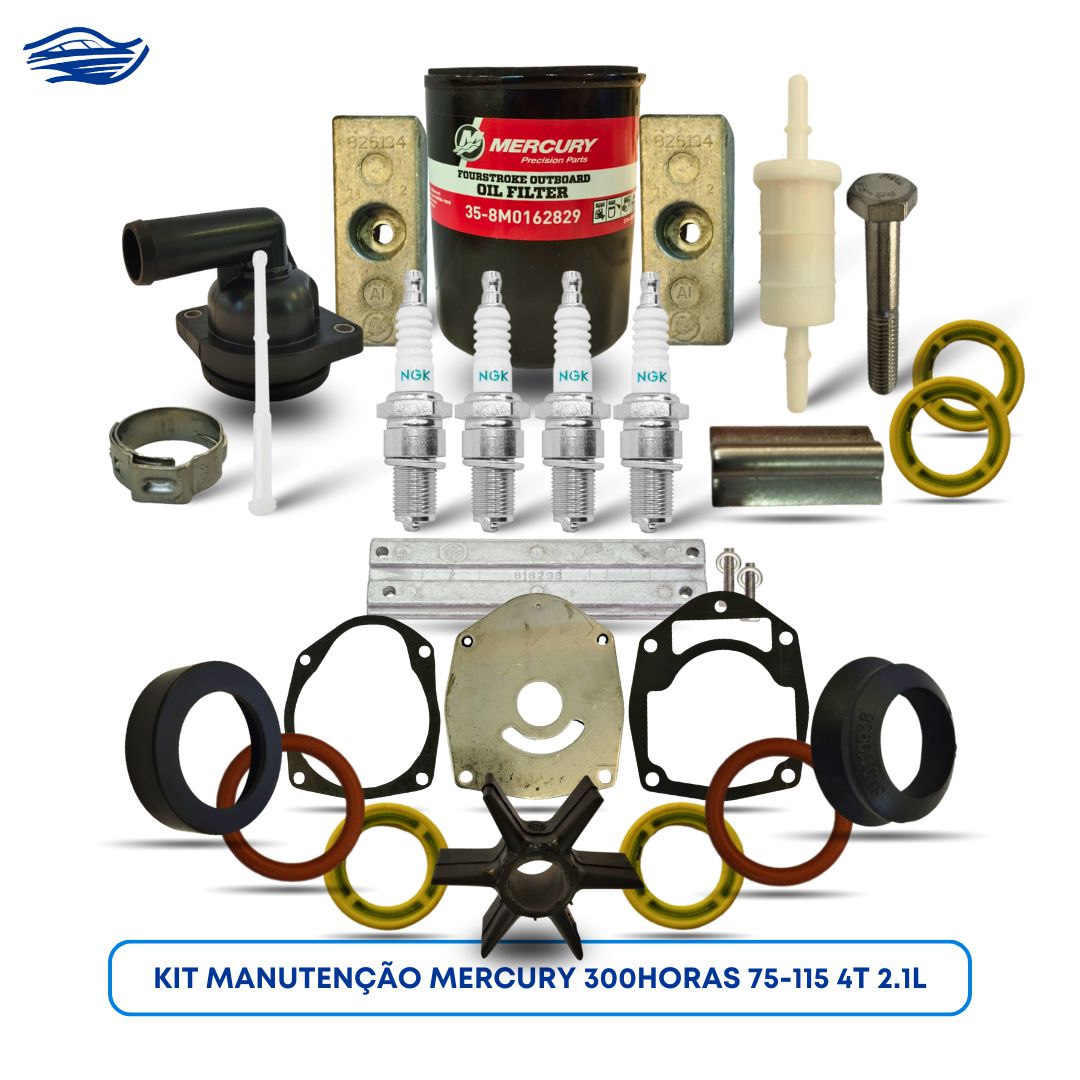 Kit Manutenção Motor Original Mercury 300 Horas 75-115 HP 4T 2.1L (N/S ...