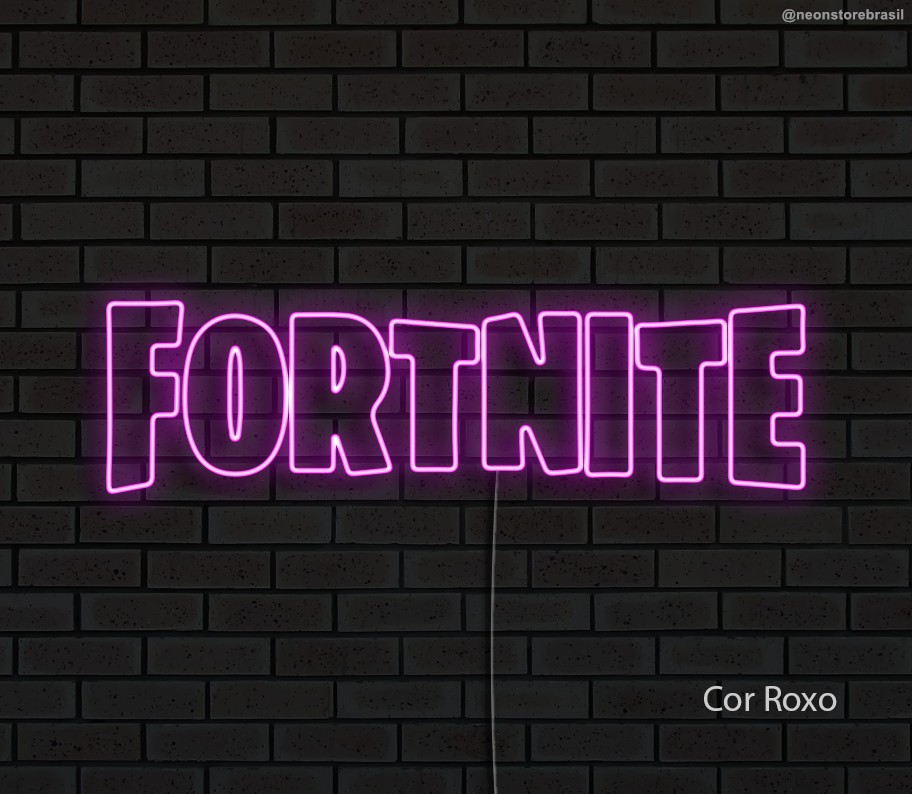 Fortnite - Luminária em Neon de LED (A=15cm x L=58cm) - Neon Store