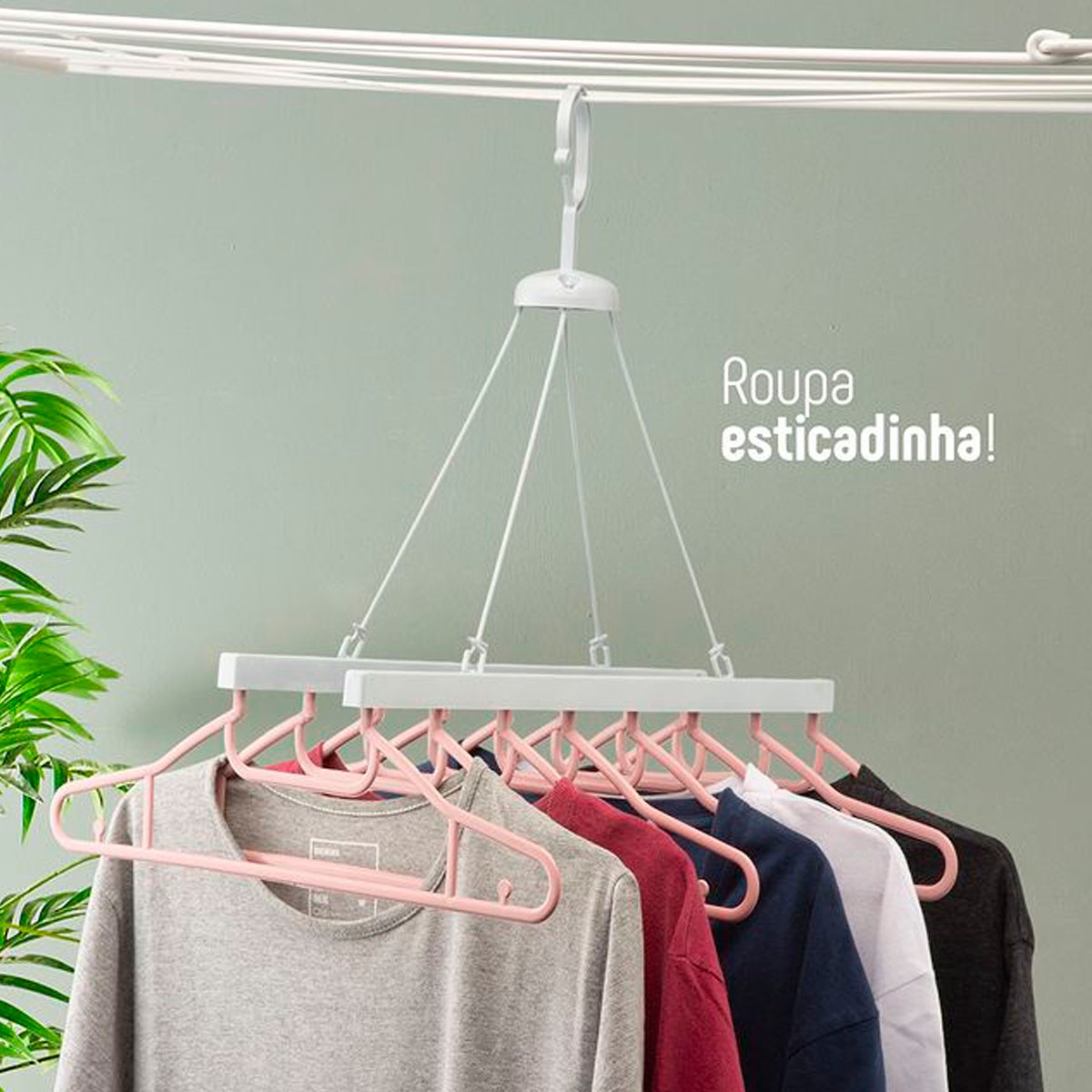 Varal ZPlastic 8 Cabides Multiuso e Dobrável - A Colorida Utilidades