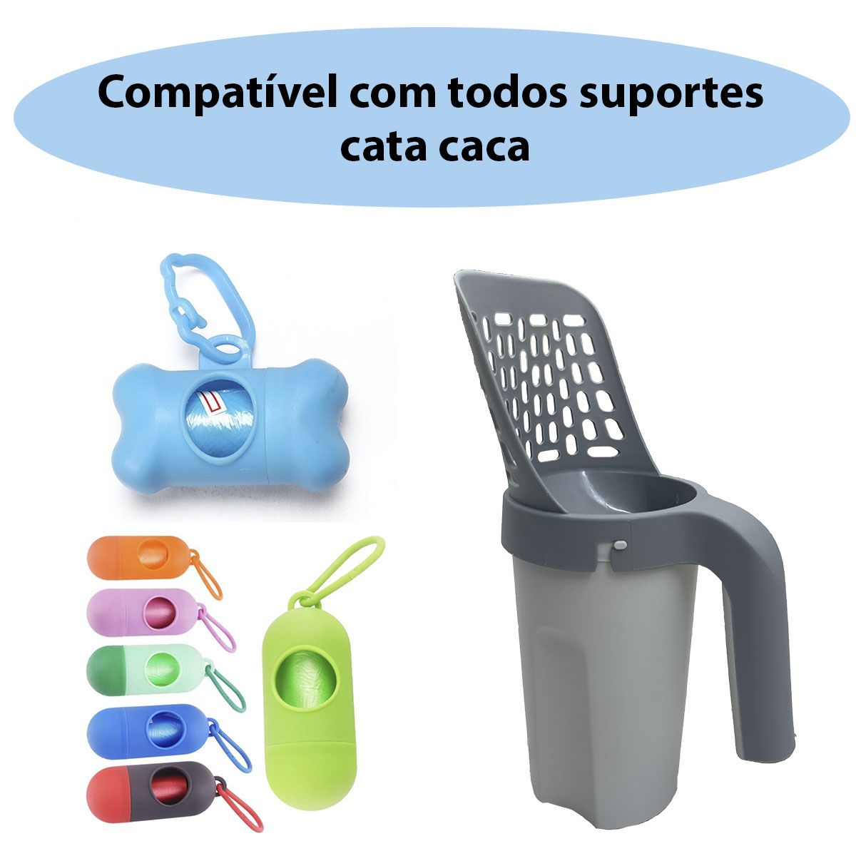 Kit 6 Rolos Refil Cata Caca Pet Cães e Gatos - A Colorida Utilidades