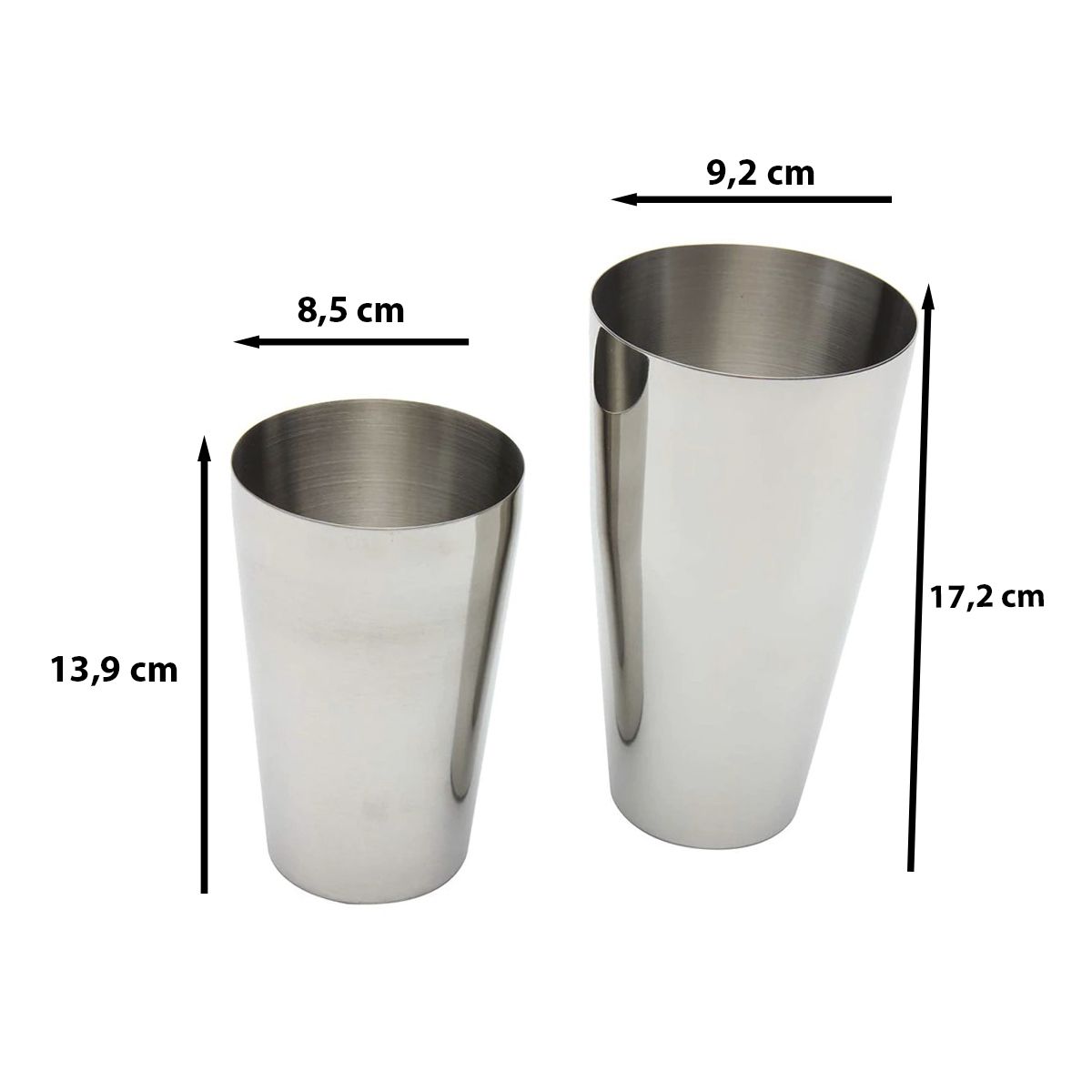 Kit Coqueteleira Boston 820ml e Dosador Jigger Inox - A Colorida Utilidades