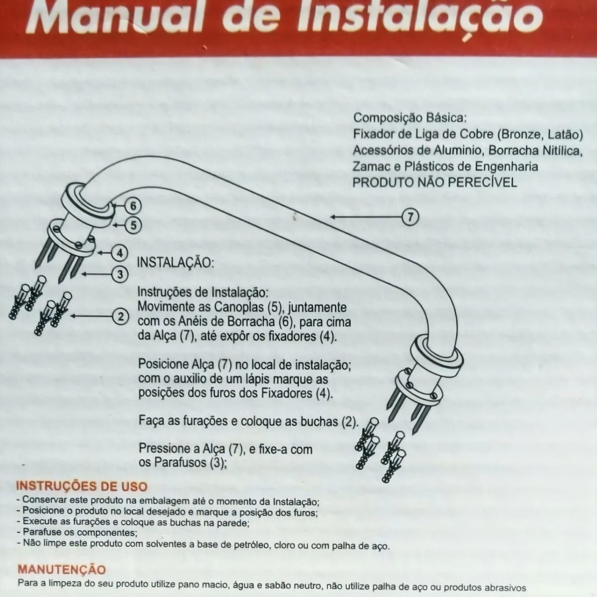 Barra de Apoio ABNT para Banheiro 30cm 40cm 50cm 60cm - Mix Total ...