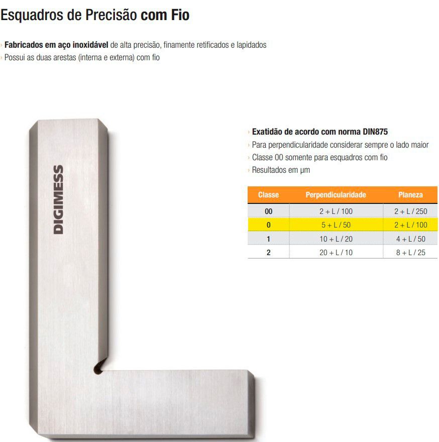 Esquadro de Precisão Com Fio 300x200mm Digimess 170.012 - CÔVADO MEDIÇÕES