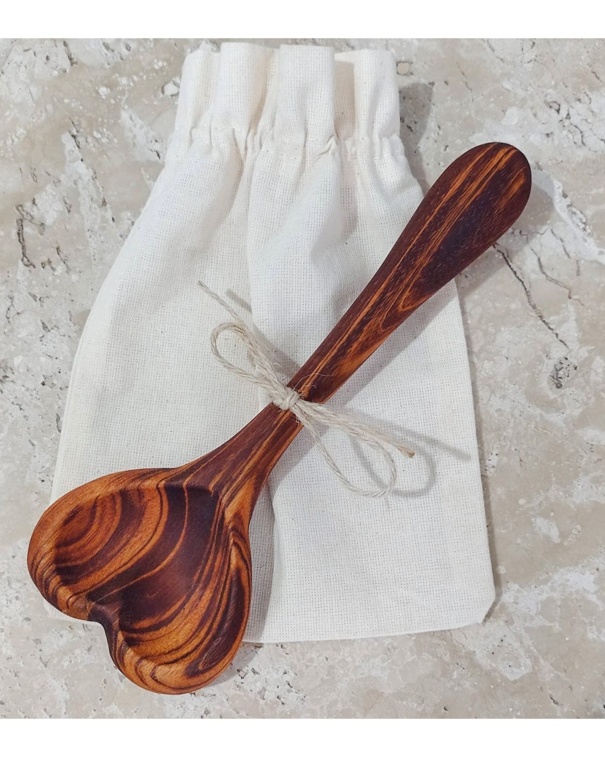 Colher de madeira coração - Wood Art´s