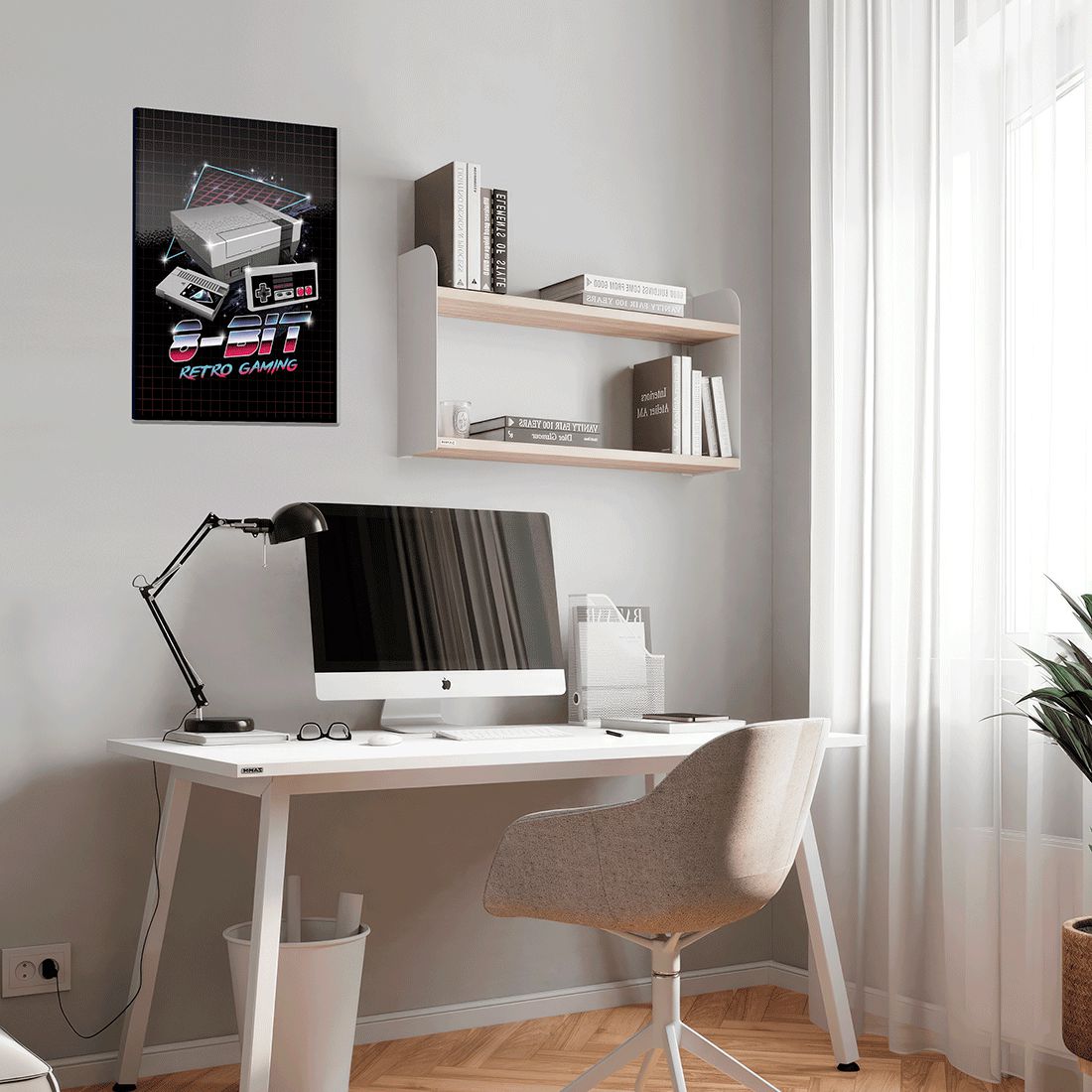 QUADRO DE METAL G - 8-BIT RETRO GAMING - EXPLOSÃO CRIATIVA