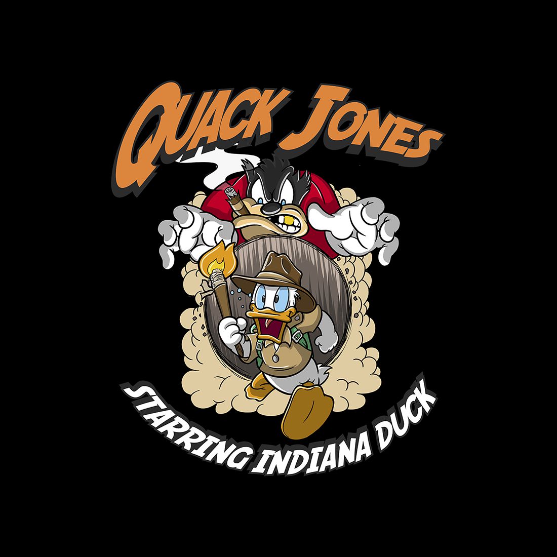 CAMISETA QUACK JONES STARRING INDIANA DUCK - EXPLOSÃO CRIATIVA