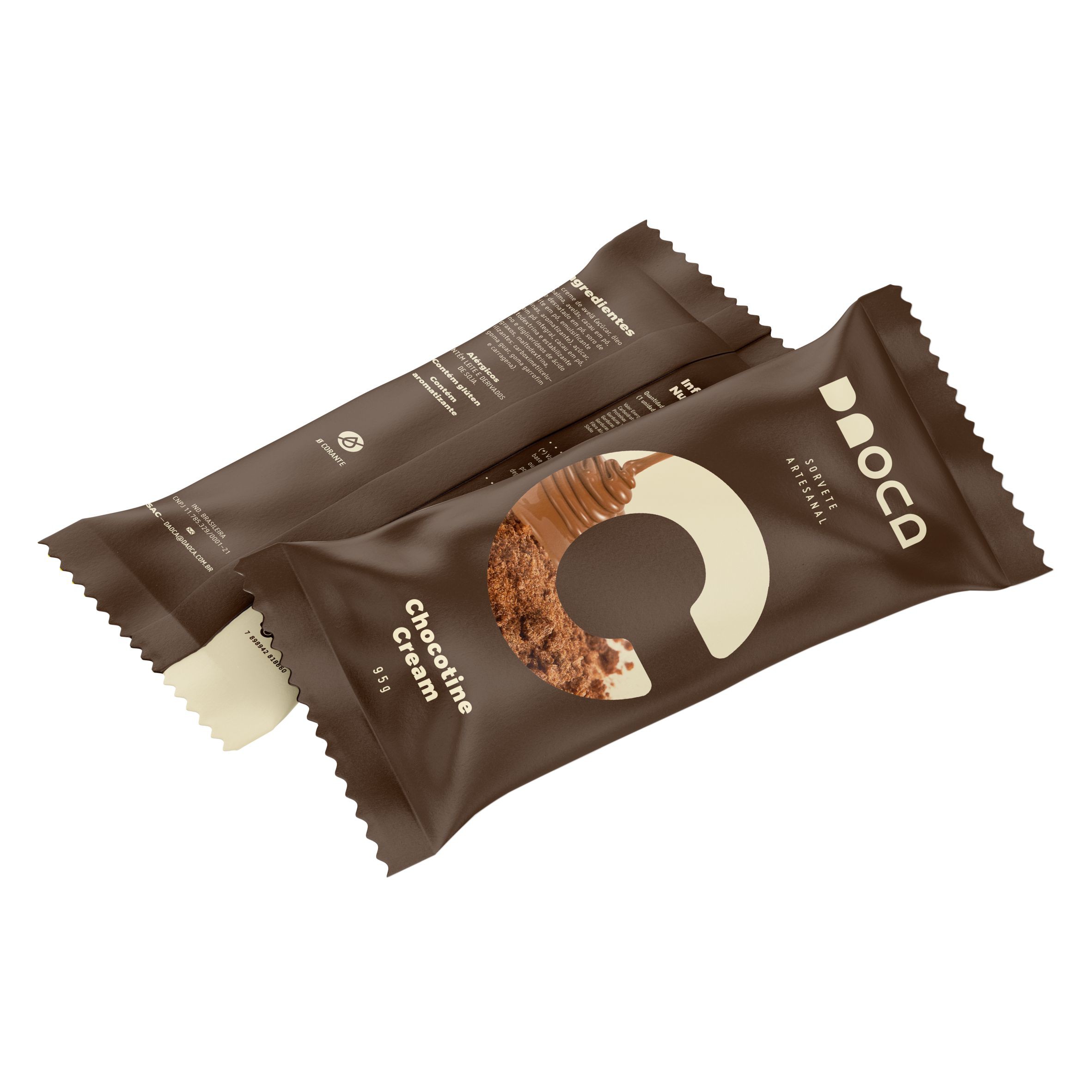 Paleta de Ovomaltine com Chocotine - DaOca Sorvetes Artesanais