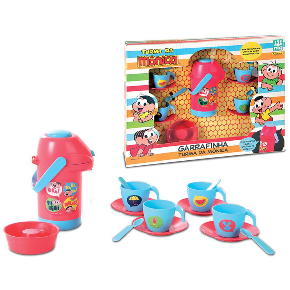 Brinquedo Kit Chá Turma Da Mônica Garrafinha Sai Água Nig - ShopJJ ...