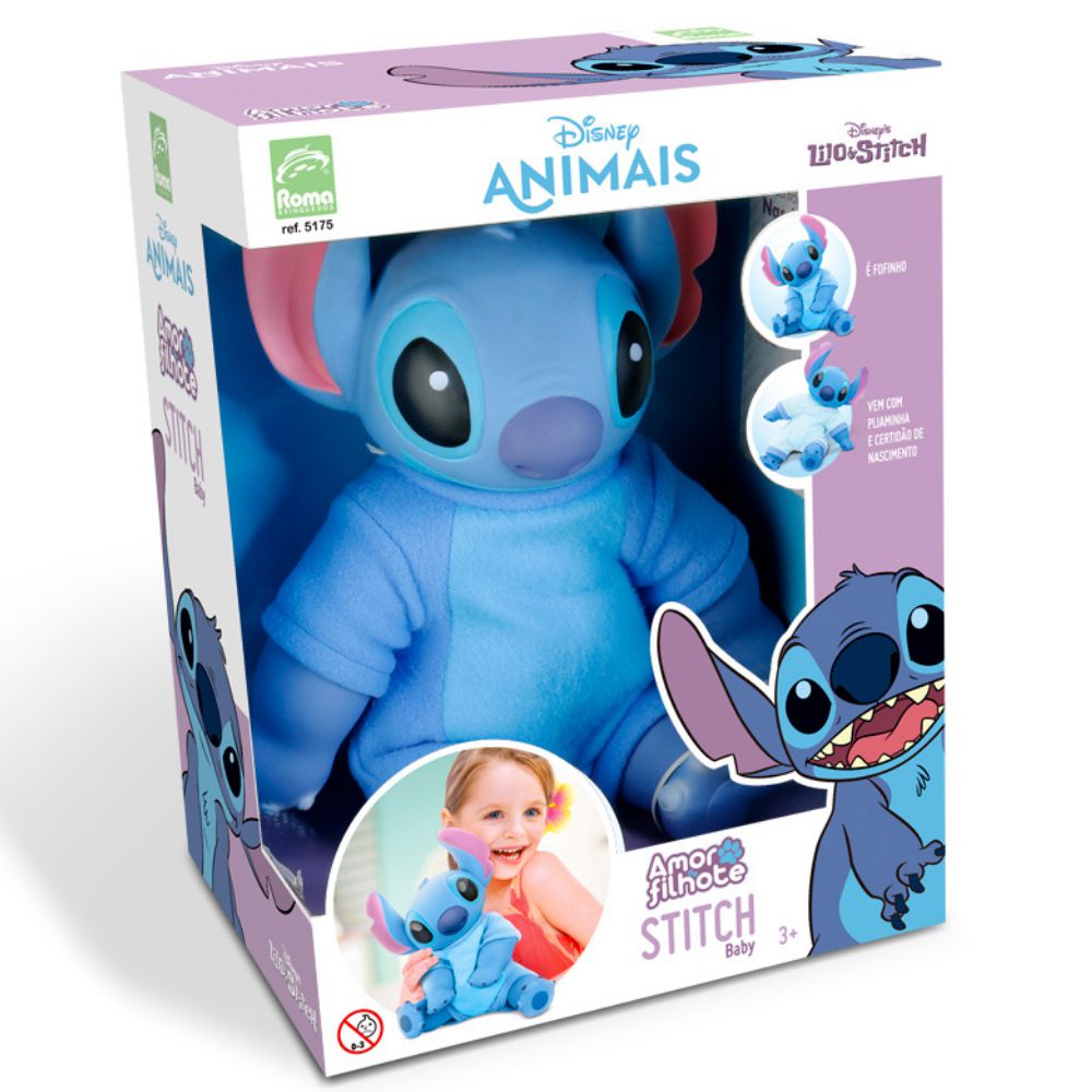 Bebê Boneco Stitch 35 Cm Coleção Baby Amor De Filhote Disney - ShopJJ ...