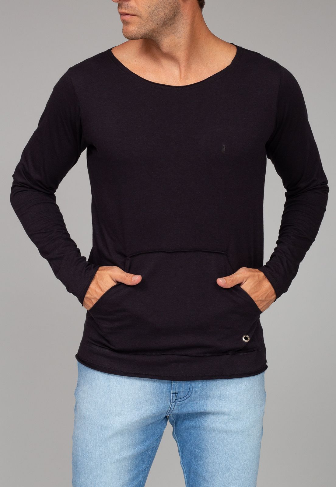 Camiseta Red Feather Manga Longa a fio Canguru Cânhamo - Dom Store ...