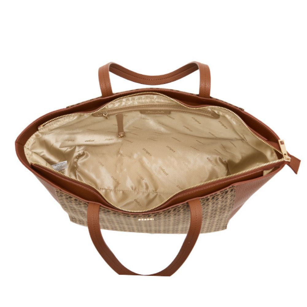 Bolsa Colcci Shopping Bag Logomania Jacquard Caramelo - Dom Store ...